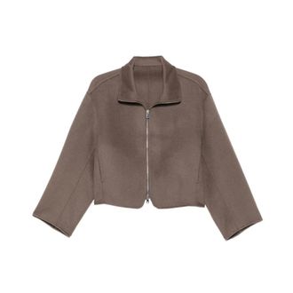 Filippa K Veste courte en laine zipp&eacute;e - Femme - Vestes - Brun - Taille: 38 FR