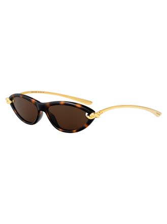 Bottega Veneta Womens Sunglasses Havana-Gold-Brown Metal