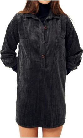 Sessun Femme, Robes, Noir, Taille: 38 FR Robe Salopette Courte en Velours C&ocirc;tel&eacute; Gihana