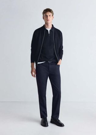 Mango Cardigan confort en maille extensible bleu marine - Homme - XXL - MANGO MAN