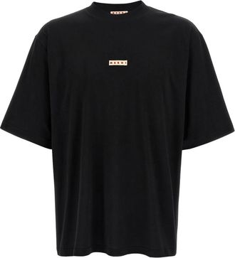 Marni Logo Patch T-Shirt - - Tops - Herren - Schwarzk - 2XL