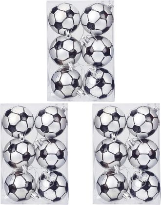 Amosfun 18 STK Weihnachtsschmuck Sportball-Ornament Sublimations-weihnachtskugeln Christbaumkugel Party Hängende Bälle Weihnachts-fußball-Ornamente Basketball