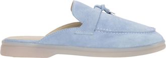 Estro & Luminara Femme, Chaussures, Bleu, Taille: 38 EU Mules Italiennes en Velours