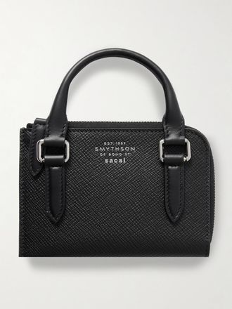 Smythson Porte-cartes En Cuir Textur&eacute; X Sacai - Noir