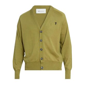 Ami Homme, Pulls, Vert, Taille: XS Cardigan Fin AMD