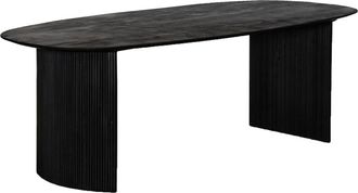 Giga Meubel Esstisch Oval - Schwarz - Mangoholz - 200cm - Esstisch Feline