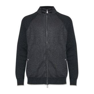 Eleventy Woll-Cardigan mit Stehkragen - - Knitwear - Herren - Grau - 2XL