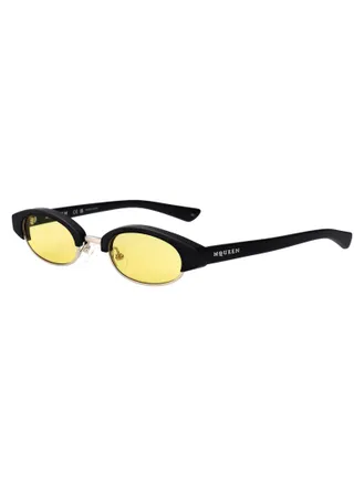 Alexander McQueen Unisex Sunglasses Am0534s Black-Black-Yellow Acetate Black/black/yellow
