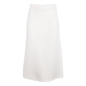 Erika Cavallini Semi Couture Strick Midi Rock - - Skirts - Damen - Wei&szlig; - S