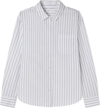 Springfield Blusa Oversize de Popelín Con Rayas Chemisier, Multicolore, XS Femme