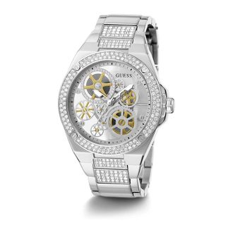 Guess Big Reveal Edelstahlarmbanduhr - - Accessories - Herren - Grau - ONE SIZE