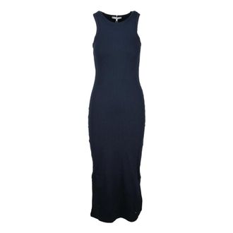 Tommy Hilfiger Femme, Robes, Bleu, Taille: 40 FR Robe Longue Textur&eacute;e