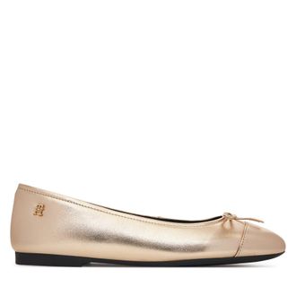 Tommy Hilfiger Ballerinas Tommy Hilfiger Metallic Toe-Cap FW0FW08920 Goldfarben