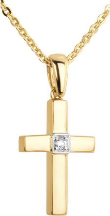 Edenly Diamantanhänger Kreuz in Gelbgold