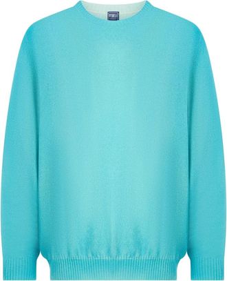 Fedeli Homme, Pulls, Bleu, Taille: 4XL Pull turquoise &agrave; manches longues