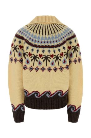 Alanui Womens Embroidered Wool Sweet Winter Cardigan Sunlightmulticolor Exterior: Virgin Giacche E Gilet Jacket