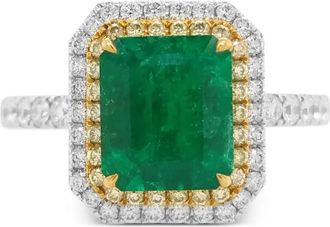 HYT Jewelry 18kt Weiß- und Gelbring mit Smaragd und Diamanten