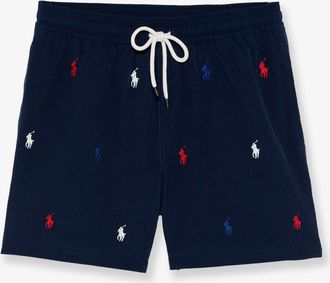 Ralph Lauren Nylon swim trunks with all-over embroidered logo - POLO RALPH LAUREN - gender_Man