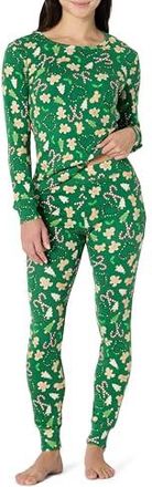Amazon Essentials Ensembles de Pyjamas de Noël Assortis pour la Famille Femme, Vert Émeraude Foncé Pain Dépices, L