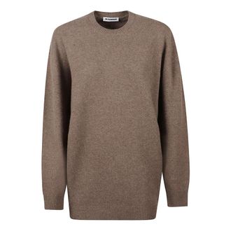 Jil Sander Oversize LS CN Pullover - - Knitwear - Damen - Braun - M