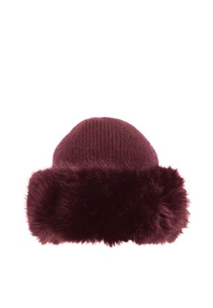 Queen Helena Winterm&uuml;tze mit Fell Weiche Pelzm&uuml;tze f&uuml;r Damen CP07, bordeaux, One size