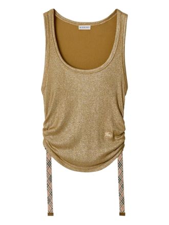 Burberry Tr&auml;gershirt mit Logo-Stickerei - Gold