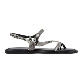 Tamaris Femme, Chaussures, Gris, Taille: 39 EU Sandale plate effet python