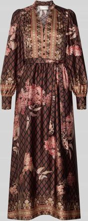 Neo Noir Maxikleid aus Satin mit Bindegürtel