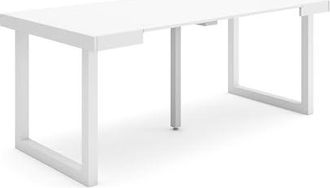 Skraut Home | Ausziehbarertisch | Multifunktionaler ausziehbarer | 180 | Für 8 Gäste | Massivholz Beine | Moderner Stil | Weiß