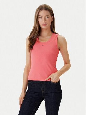 Tommy Jeans Top Essential DW0DW20673 Rosa Slim Fit