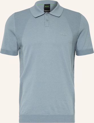 HUGO BOSS Strick-Poloshirt Momentum Lite Regular Fit blau