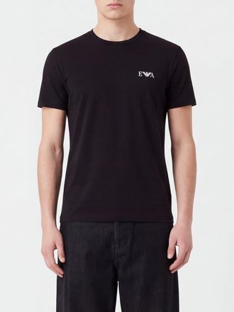 Emporio Armani Kurz&auml;rmeliges Stretch-Baumwoll-T-Shirt mit Kontrast-Logo
