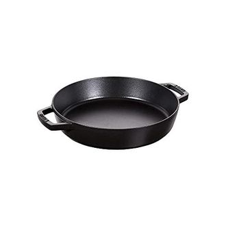 Staub Bratpfanne / Schmorpfanne mit zwei Griffen, 20 cm, Gusseisen, mit mattSchwarzer Emaillierung im Inneren der Pfanne, für alle Herdarten inkl Induktion 