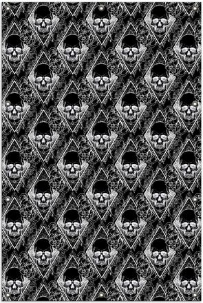 Wallario Outdoor-Poster f&uuml;r Garten oder Balkon Totenkopf-Muster, Motivbanner Gr&ouml;&szlig;e: ca. 100 x 150 cm, Outdoor-Bild