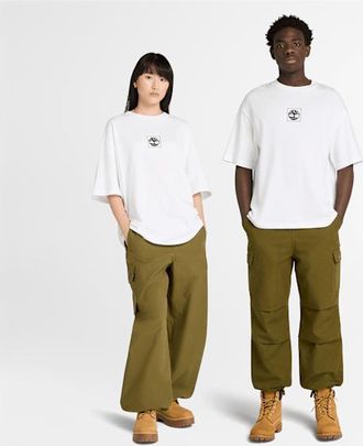 Timberland Building Blocks T-Shirt mit kurzen Ärmeln und Grafik in Weiß, Weiß, Größe