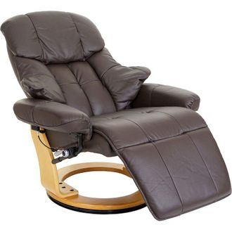 Hhg Mca Relaxsessel Windsor 2, Fernsehsessel Sessel, Echtleder 150kg belastbar braun, naturbraun