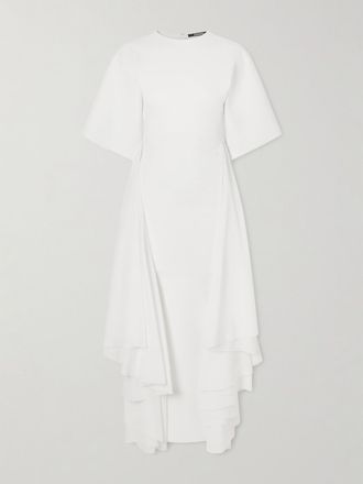 Jacquemus Mistral Draped Knitted Maxi Dress - White
