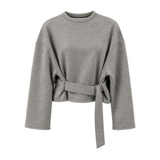 Weili Zheng B&uuml;rsten-Sweatshirt mit verstellbarem Tailleng&uuml;rtel - - Sweatshirts & Hoodies - Damen - Grau - S