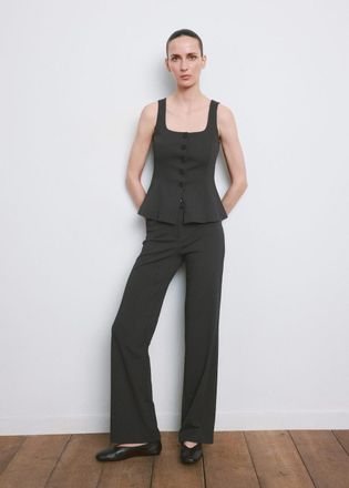 Mango Gerade Hose mit mittlerem Bund grau - Damen - XXS - MANGO