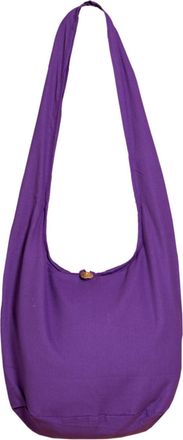 Panasiam Schulterbeutel Damen & Herren, gro&szlig;e & leichte Baumwolltasche, Umh&auml;ngetasche mit Rei&szlig;verschluss, Unisex Schultertasche, mittelgro&szlig;e Tasche, violett