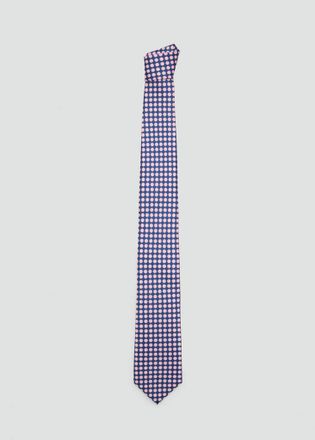 Mango Cravate 100 % soie imprim&eacute; fleurs bleu marine - Homme - Taille unique - MANGO MAN