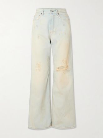 Acne Studios 2022 Hoch Sitzende Jeans Mit Weitem Bein In Distressed-optik - Blau