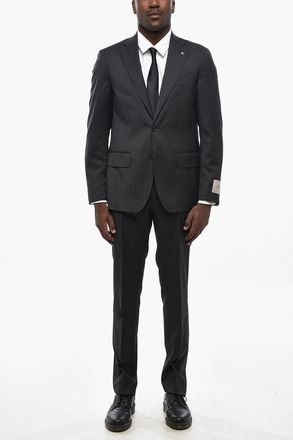 Corneliani CC COLLECTION Zweiknopf-Anzug Aus Schurwolle Mit Aufgesetzten Taschen Corneliani