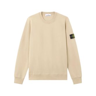 Stone Island Homme, Sweatshirts et sweats &agrave; capuche, Beige, Taille: M D&eacute;sert Tee Col Rond Logo Boussole