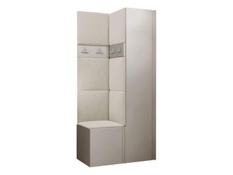 Mirjan24 Garderoben-Set Monati XXIV, Kleiderschrank, Schuhschrank mit 3 F&auml;cher, 2X Kleiderhakenbrett, Gepolstertes Paneel/Wandpaneel, 4 Doppelhaken, Flurgarder