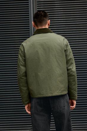 Next Cargojacke Wachsjacke mit Cordkragen (1-St)