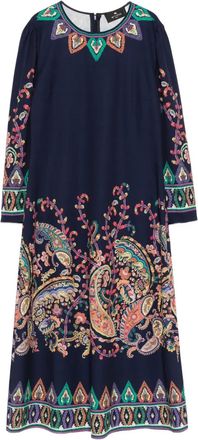 Etro robe mi-longue &agrave; motif cachemire - Bleu
