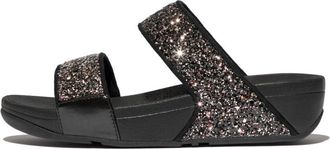 FitFlop FitFlop Damen Lulu Glitzer Slides Sommersandalen - Leicht & Bequem mit Nat&uuml;rlicher Fu&szlig;gew&ouml;lbeunterst&uuml;tzung, Schwarz, 40 EU