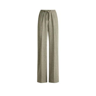 Kiton Pantalon Large avec Taille &Eacute;lastique - Femme - Pantalons - Vert - Taille: 38 FR
