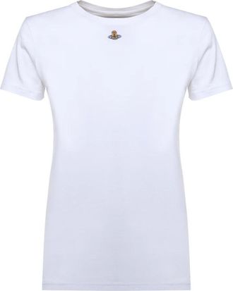 Vivienne Westwood Femme, Tops, Blanc, Taille: 40 FR T-shirt en coton &agrave; col rond